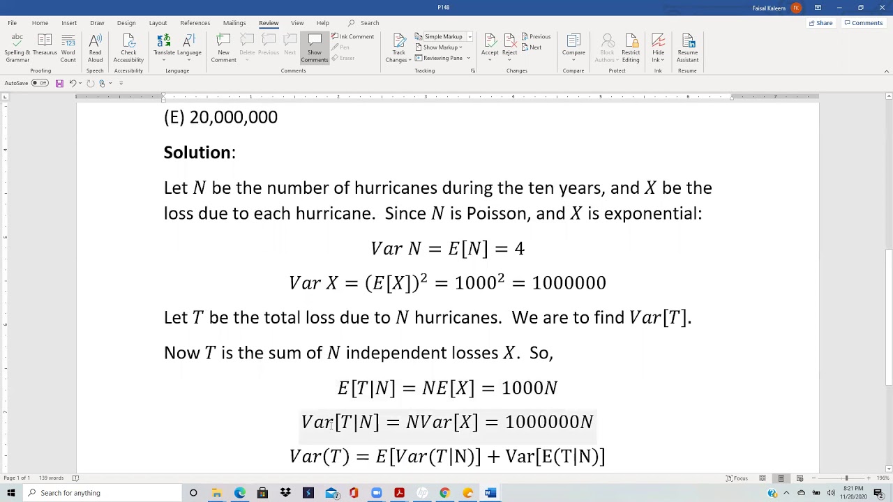 Actuarial SOA Exam P Sample Question 102 ( once 148) Solution - YouTube