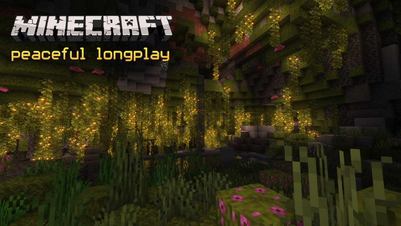 Peaceful Minecraft Longplay - Lush Cave Exploration! (No Commentary) [1 ...