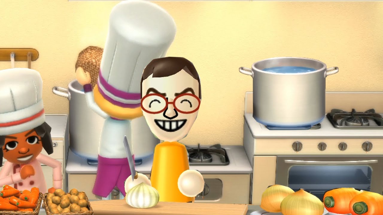 Wii Party Cooking Game and Other Minigames Me vs Yoko vs Eddy vs ...
