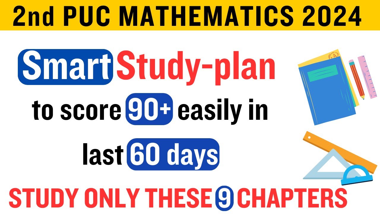 2nd PUC Mathematics Last 60 Days smart study plan // Do only these 9 ...