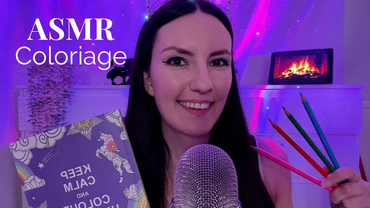 ASMR | Coloriage avec bruit de crayon 🖍️ - YouTube