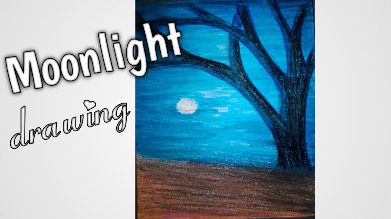 moonlight drawing with oil pastels easy || moonlight drawing easy ...