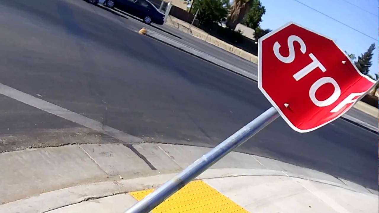 Bent Stop Sign - YouTube