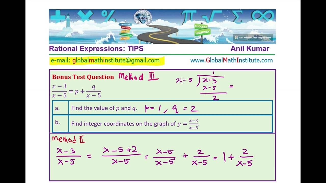 How To Find Integer Values On Graph Of Rational Function Bonus MCR3U How To Find Integer Values On Graph Of Rational Function Bonus MCR3U