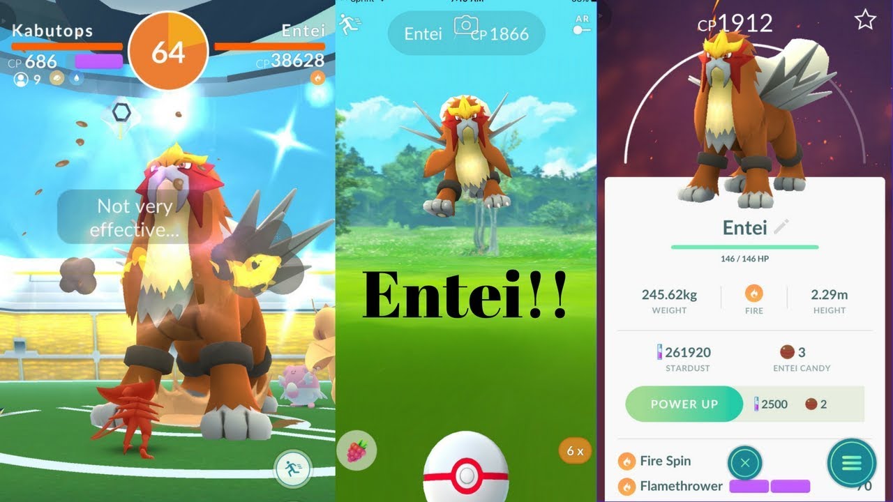 CATCHING THE FIRST EVER ENTEI IN POKEMON GO!! - YouTube