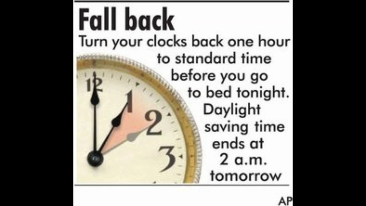 Fall back time savings Reminder November 3, 2019 - YouTube