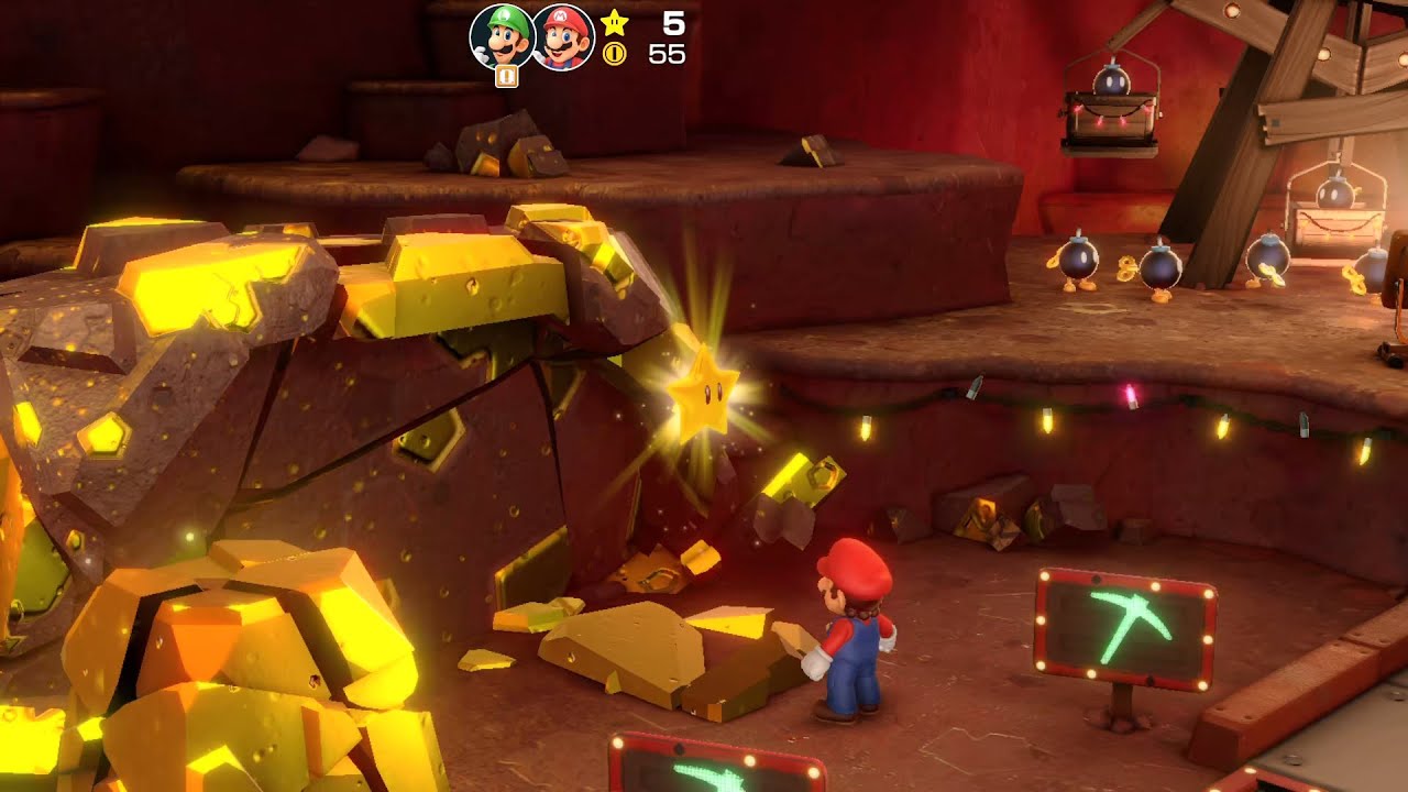 Super Mario Party Partner Party Gold Rush Mine Luigi Mario Vs Bowser Jr ...