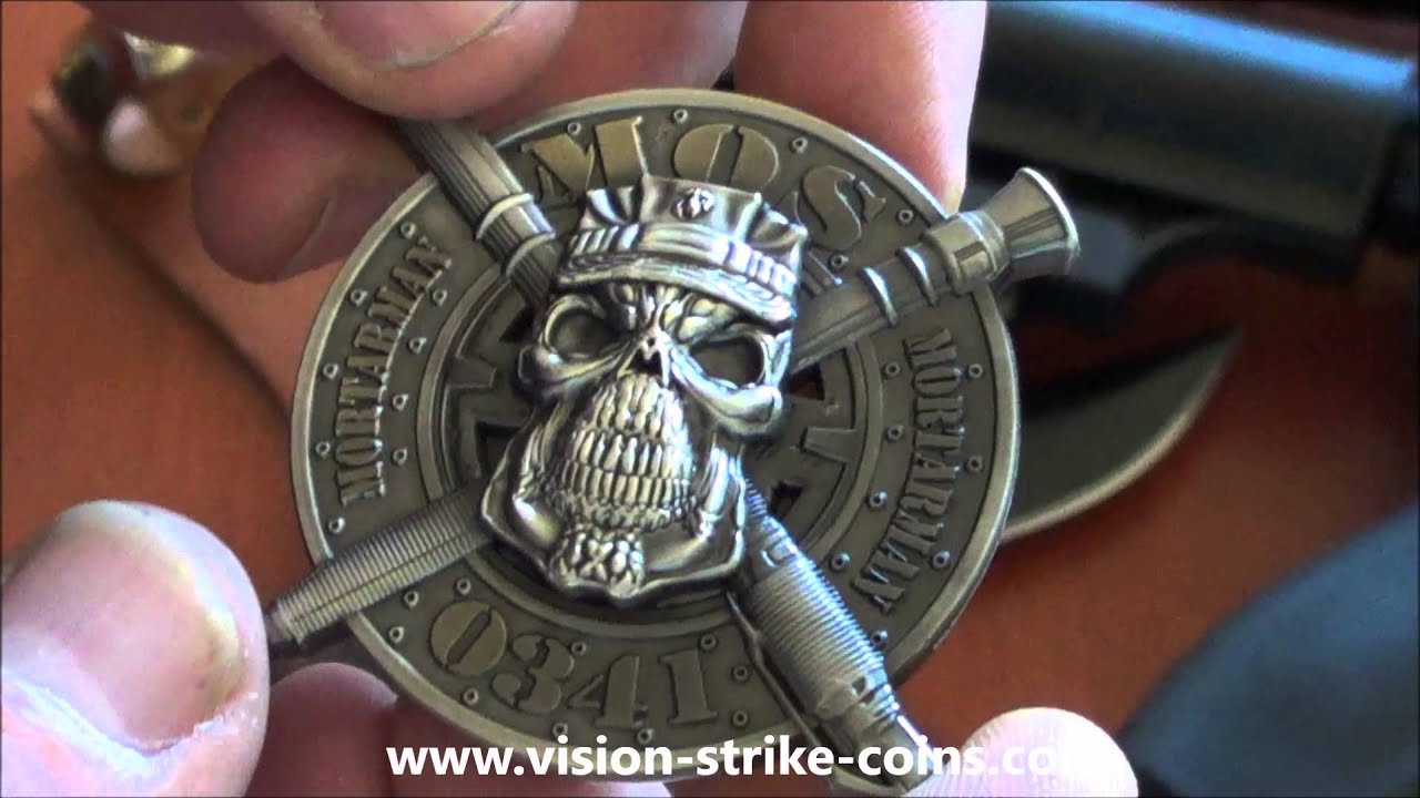 USMC MOS0341 Mortarman Coin from Vision-Strike-Coins.com! - YouTube