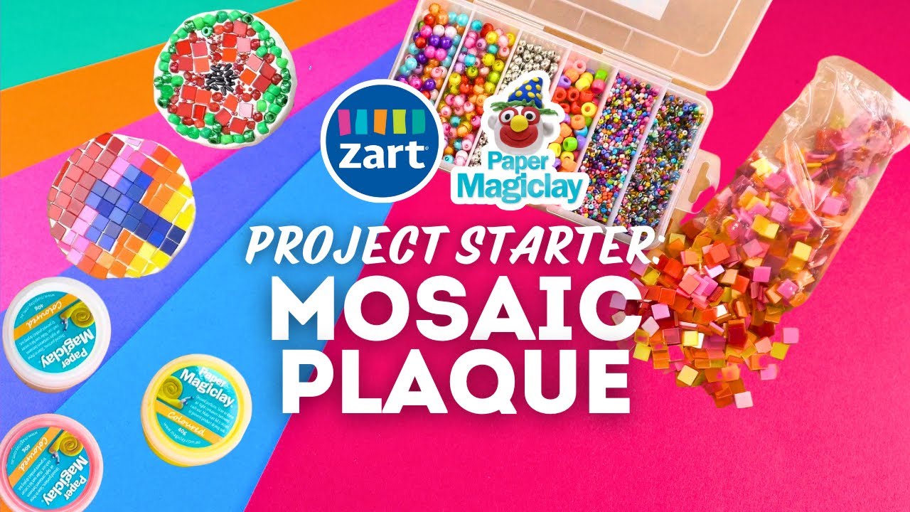 Magiclay Mosaic Plaque: DIY Kids Mosaic Art with Magiclay - YouTube