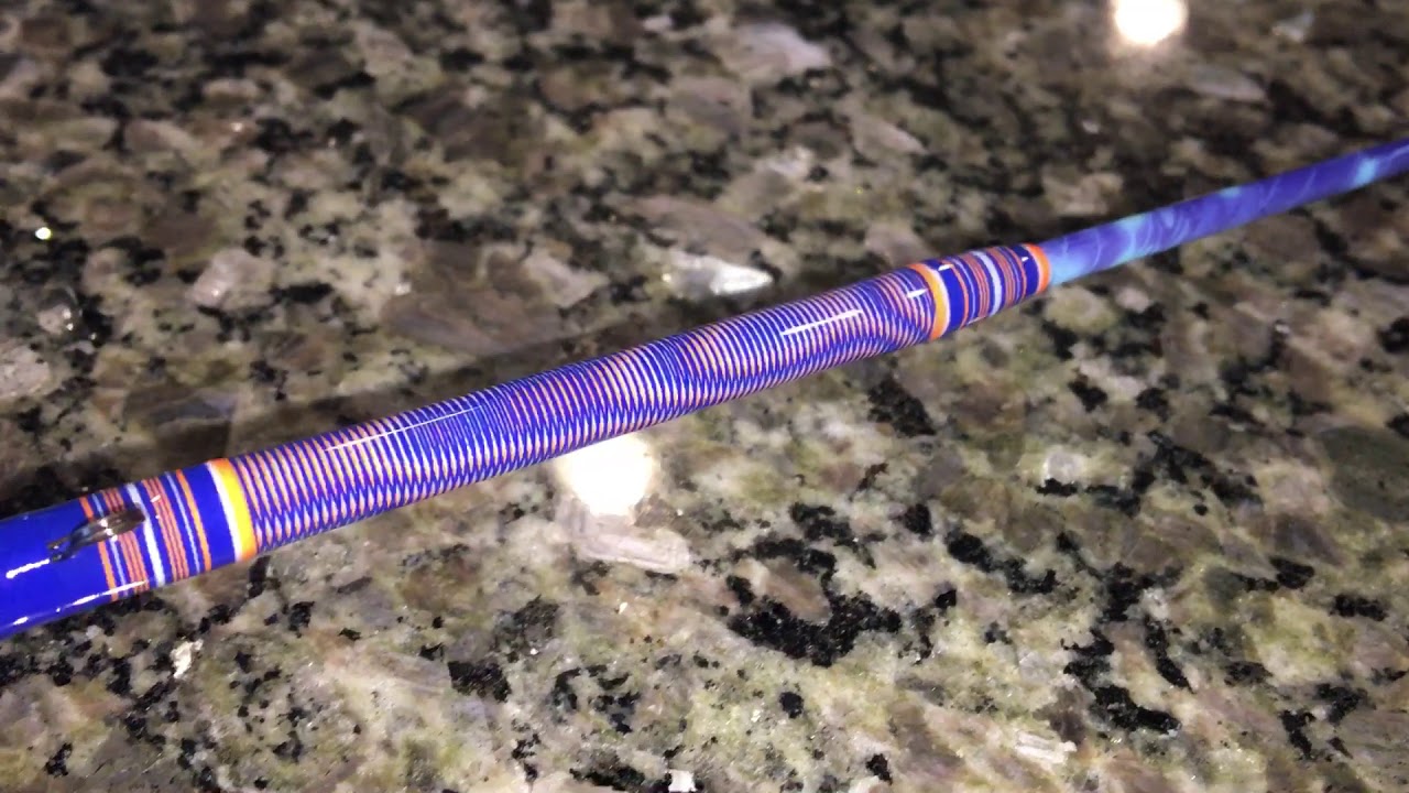 Custom ice rod: tiger wrap with hydro dip - YouTube
