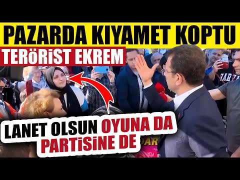 Pazarda İmamoğlu'na Terörist diyen türbanlı kadına olay cevap: \