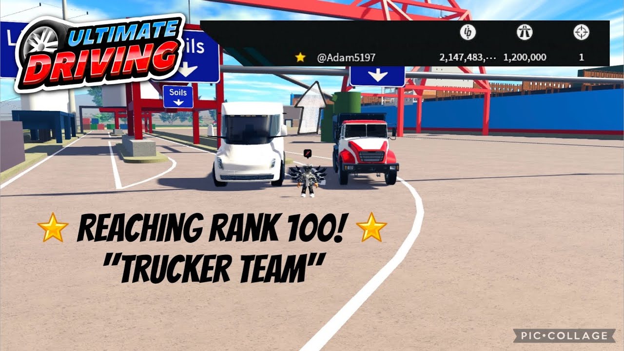 Reaching Rank 100 on Trucker Team (Roblox Ultimate Driving 2.0) - YouTube