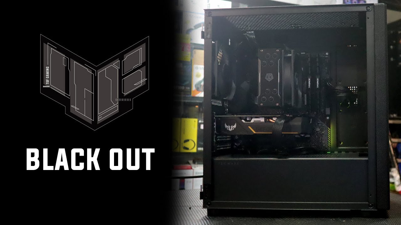 Black Out Gaming PC Build - Tecware Flatline Black - YouTube