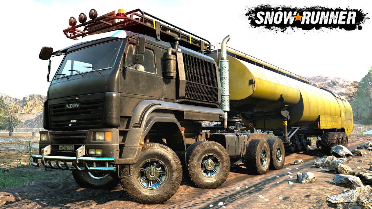 SnowRunner Mod - Azov 64131 With Hummer H2 Tires And Delivering The Big ...