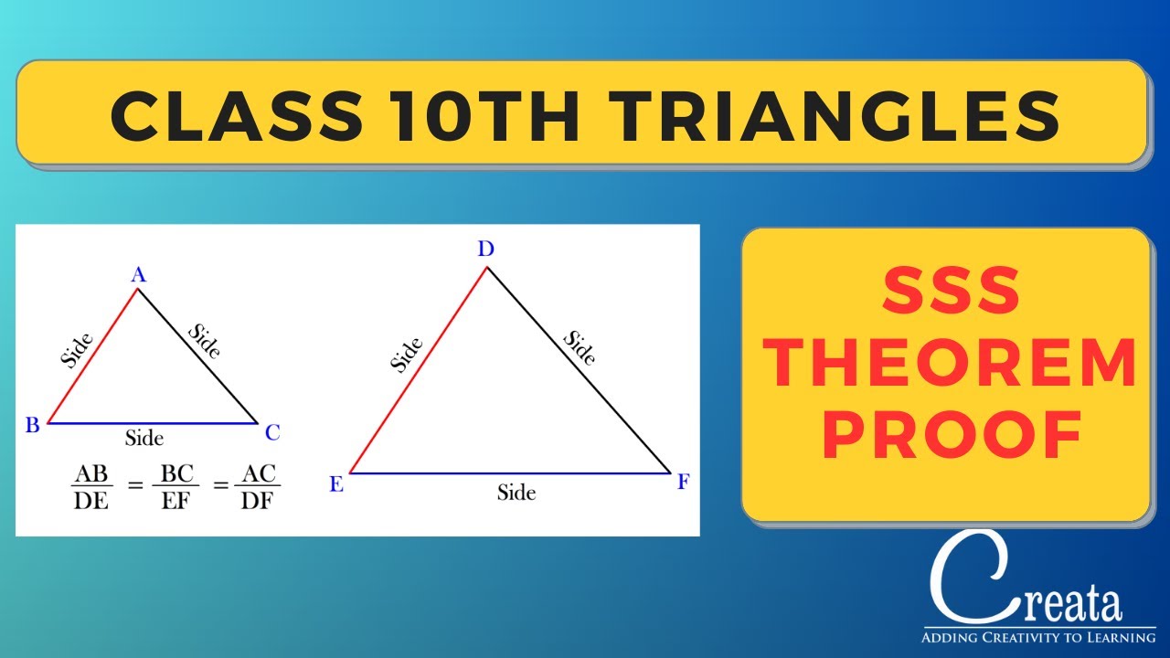 Proof of SSS similarity theorem | Class 10th Triangles | Triangle ...