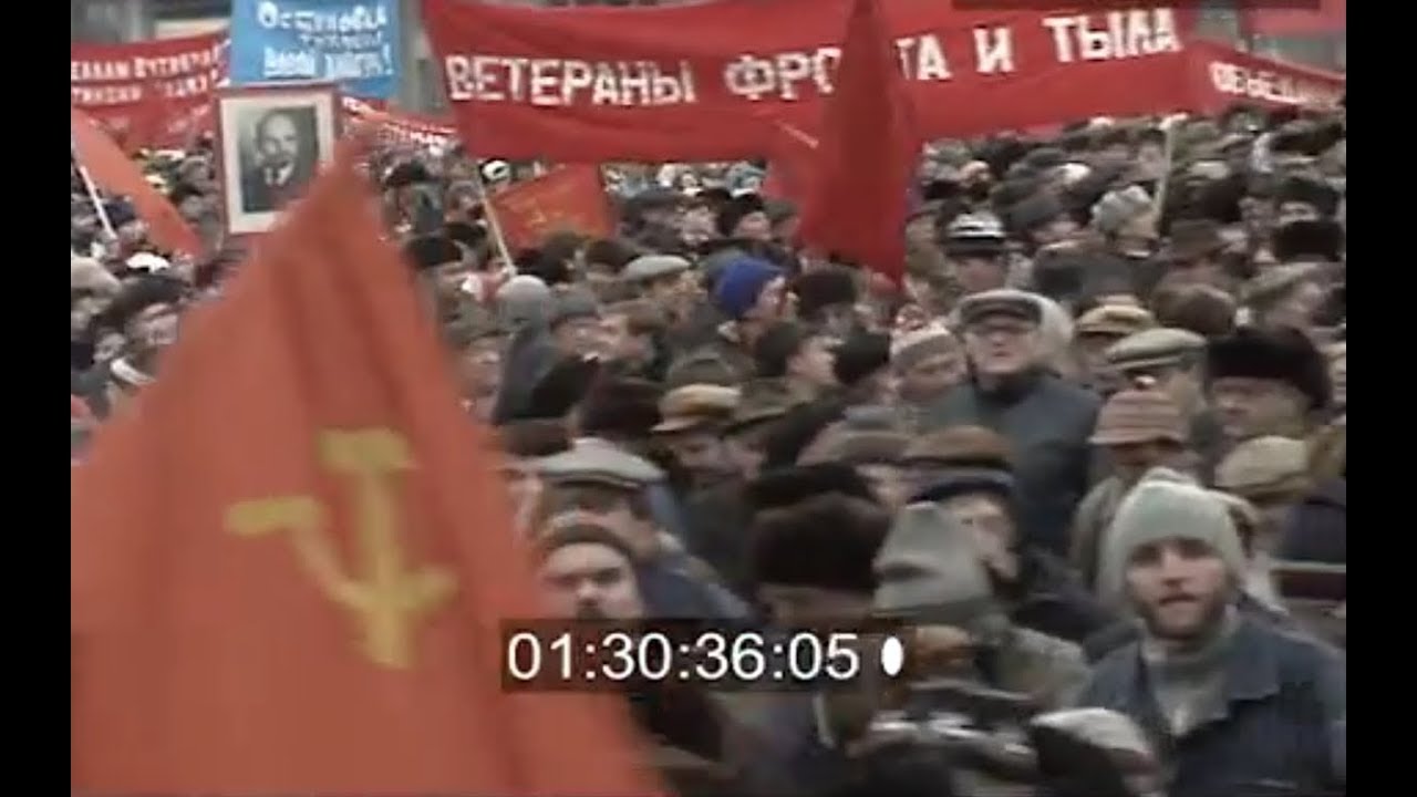 Moscow 1991 - People's rally in support of the USSR (Rare Footage ...