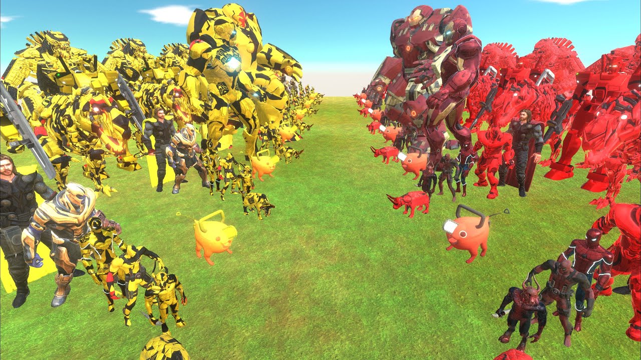 COLOR WAR - RED TEAM vs YELLOW TEAM - Animal Revolt Battle Simulator ...