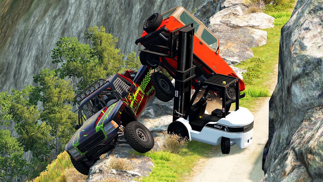 Extreme Cliff Drops #4 - BeamNG Drive - YouTube