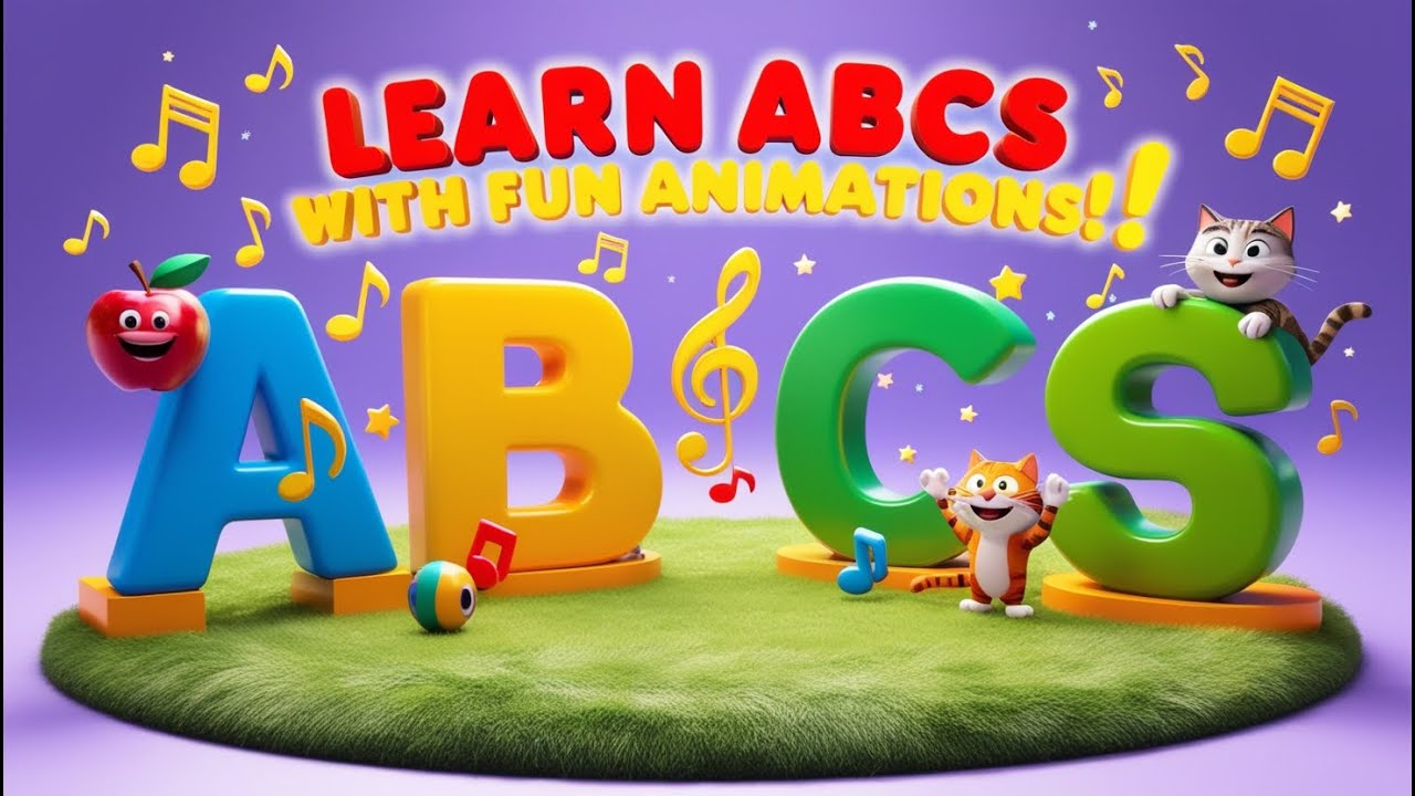 Fun ABC Song for Kids! 🎉 Learn Letters with Animated Characters & Music ...