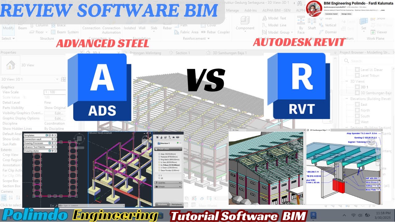Review Software BIM Advanced Steel Vs Autodesk Revit - YouTube