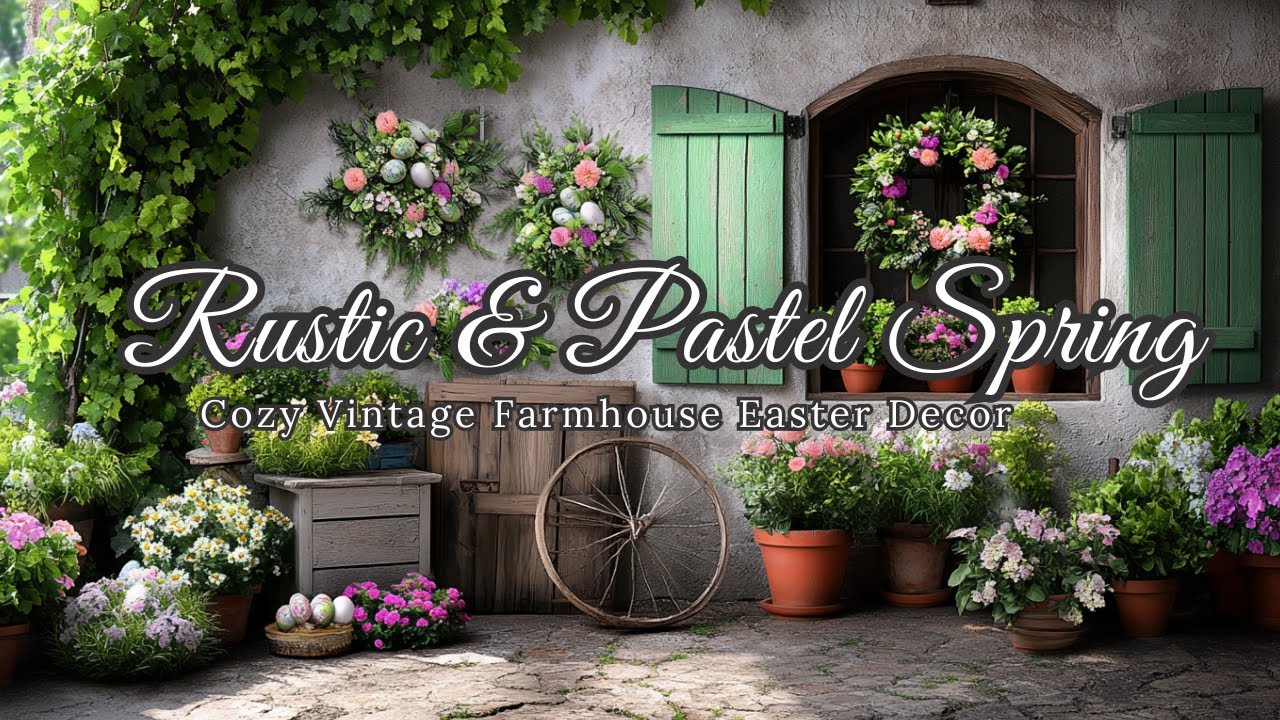 Cozy Vintage Farmhouse Easter Decor | Rustic & Pastel Spring Home Tour ...
