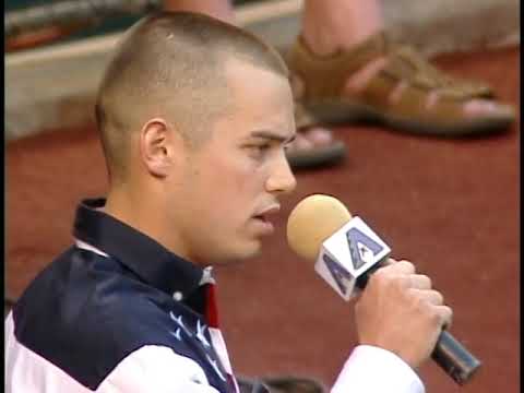 Kyle Mercer sings National Anthem at AZ Diamondbacks stadium - YouTube