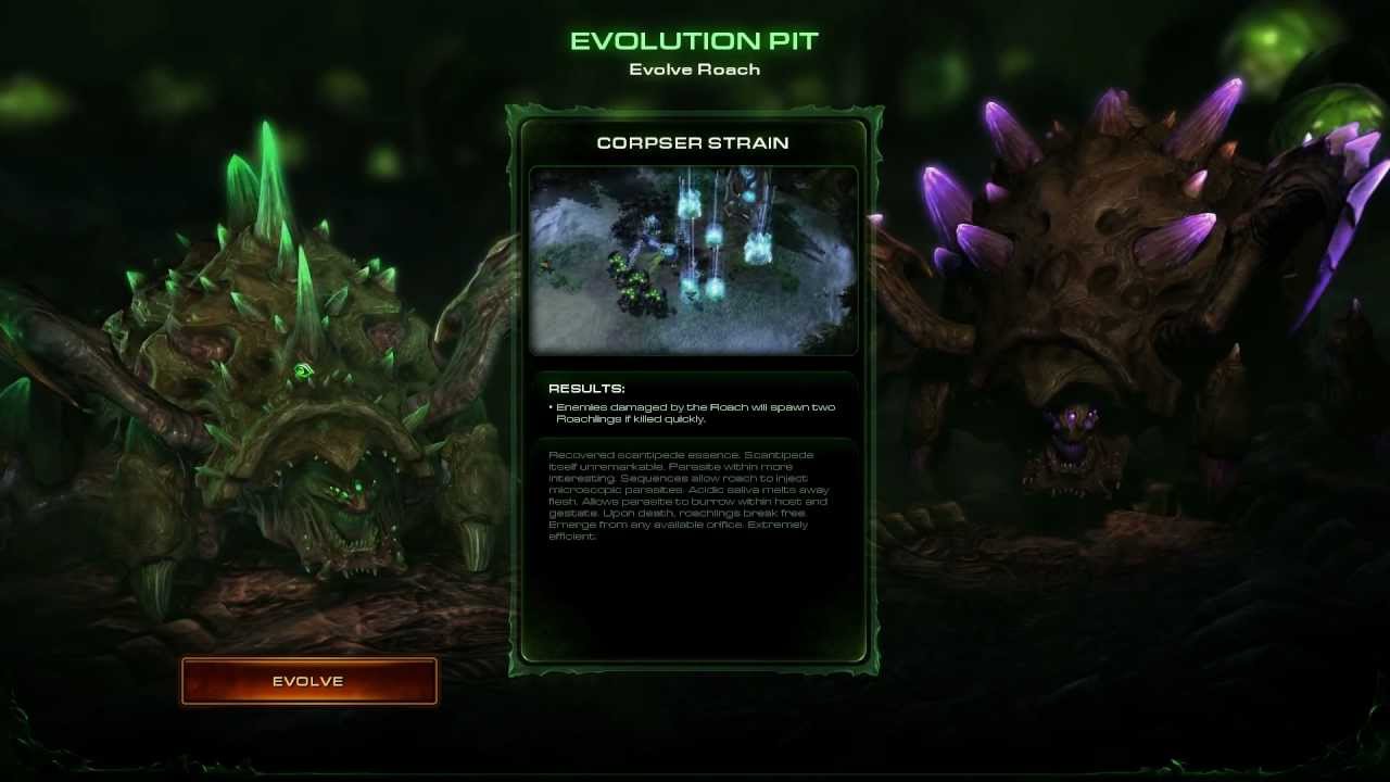 Starcraft II: Heart of the Swarm Roach Evolution Campaign Walkthrough ...