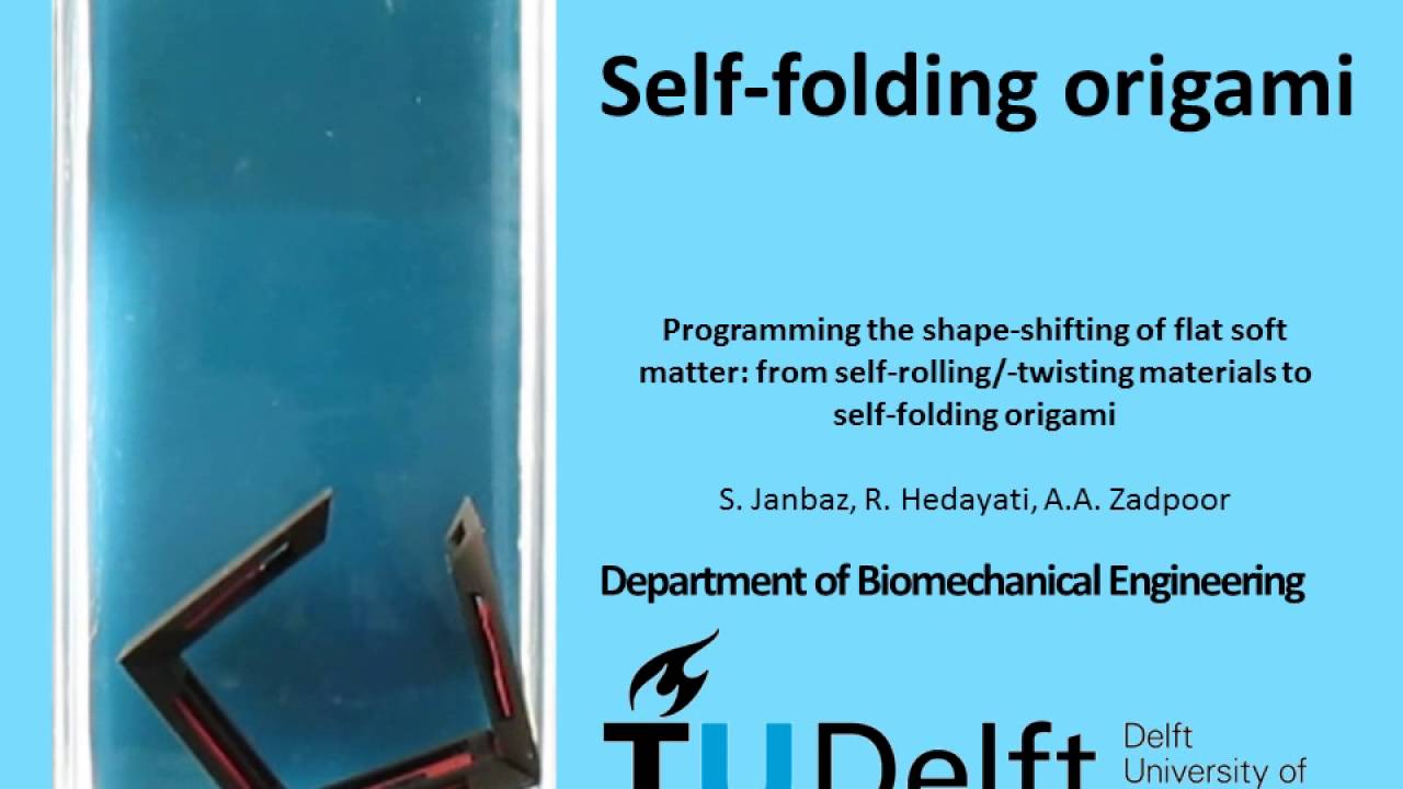 Self-folding origami, TU Delft, Prof Amir A Zadpoor - YouTube