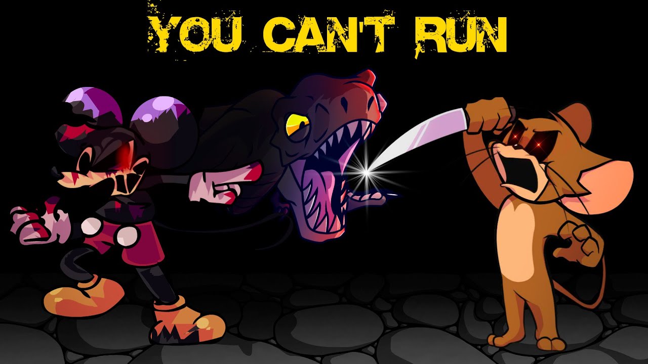 Mickey Mouse.EXE VS Jerry Angry VS... - You Can't Run Song (FNF mod ...
