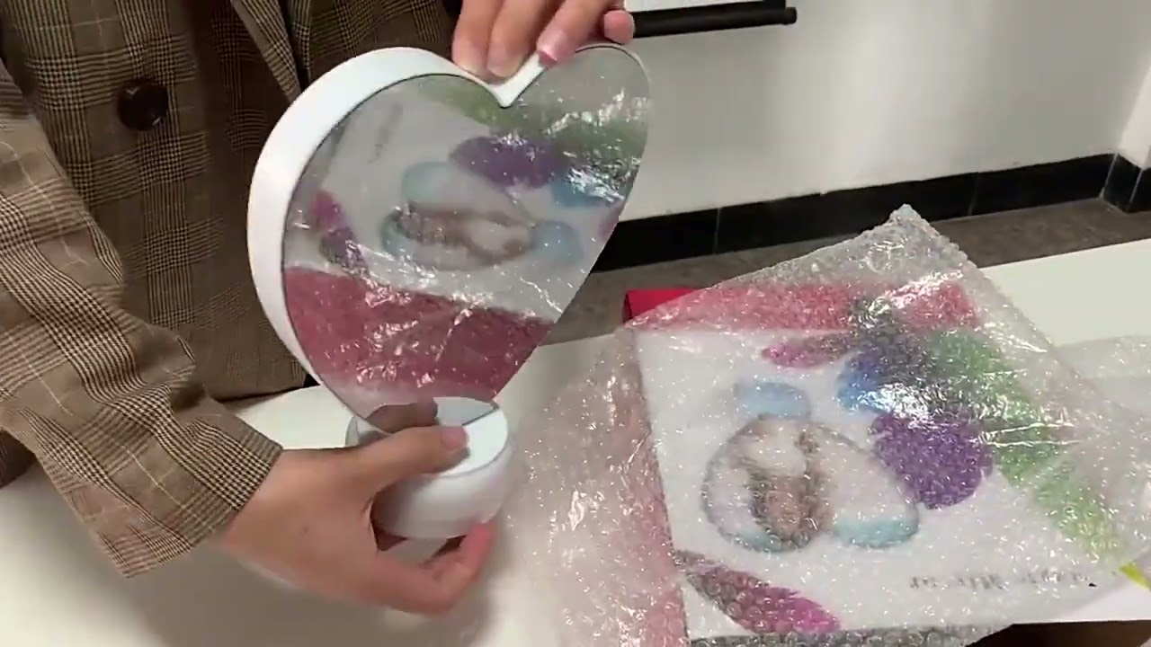 Personalized Magic Mirror Heart Shape Photo Frame with LED Light - YouTube
