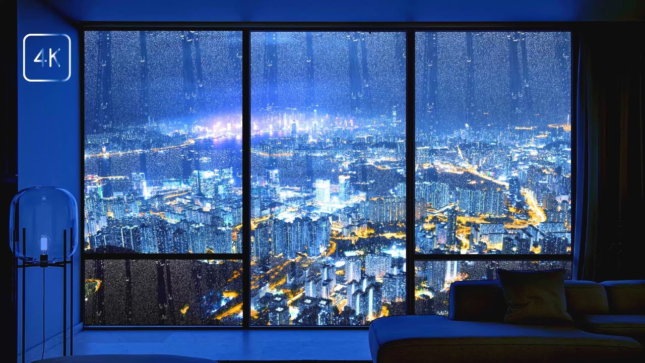 Rain Sounds For Sleeping | Luxury Apartment In Hong Kong | Rain Out ...
