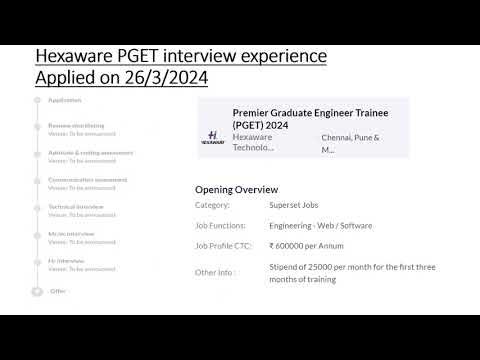 Hexaware PGET(Premier Graduate Engineer Trainee) interview experience - YouTube