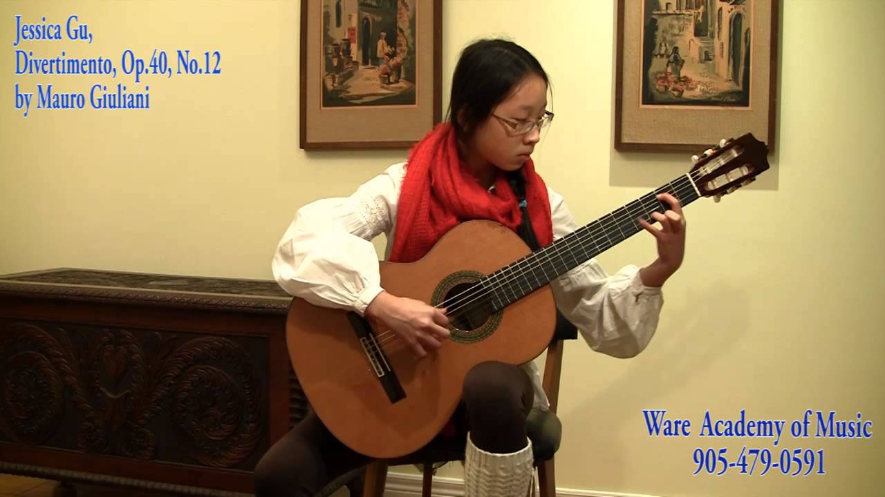 Jessica Gu, Divertimento, Op.40, No.12 by Mauro Giuliani - YouTube