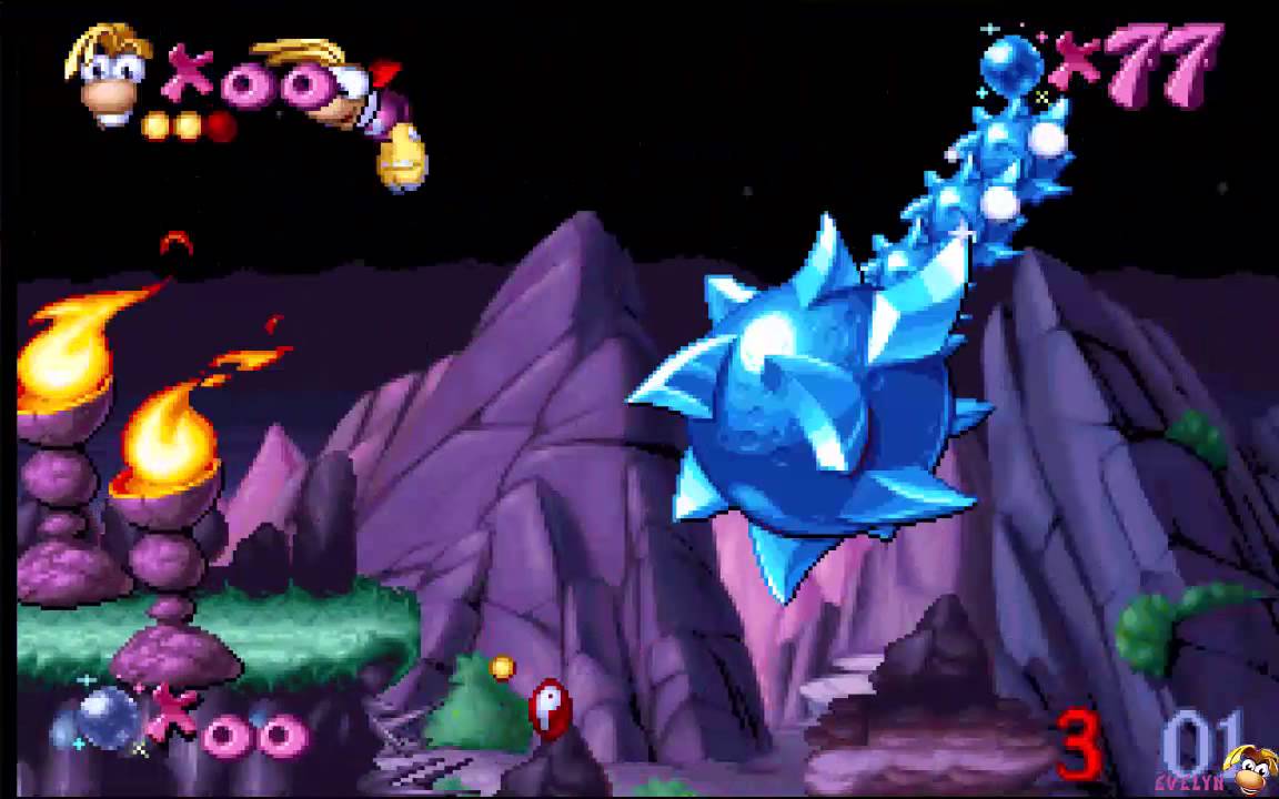 Rayman 60 Levels - Mountain - Map 9 (very hard) - [MS-DOS] - YouTube