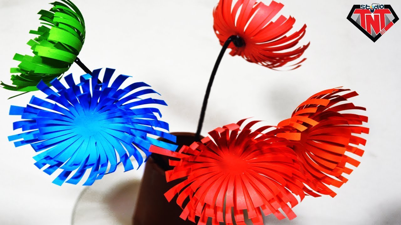 How To Make Paper Spider Mums || DIY Paper Flower || Paper Craft - YouTube