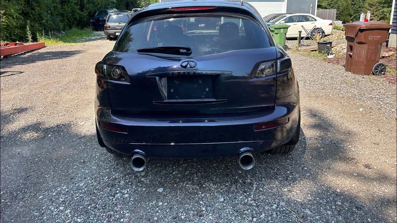 custom FX45 exhaust (Modified Ebay 350z exhaust) - YouTube