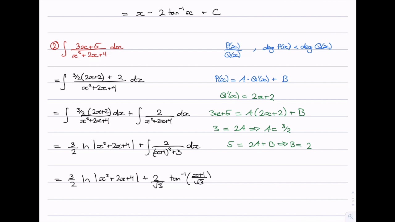Ext2 Integration: Algebraic Manipulation – Splitting the Numerator pt ...