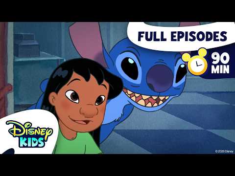 Lilo & Stitch: The Series Full Episode Marathon 🏄📺 | 90 Minutes Of Episodes! | @disneykids
