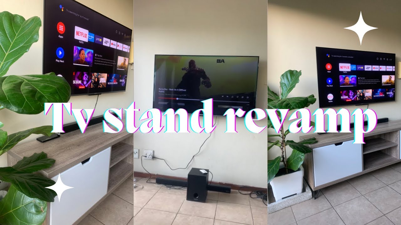 I got a New TV and TV stand | revamp apartment - YouTube
