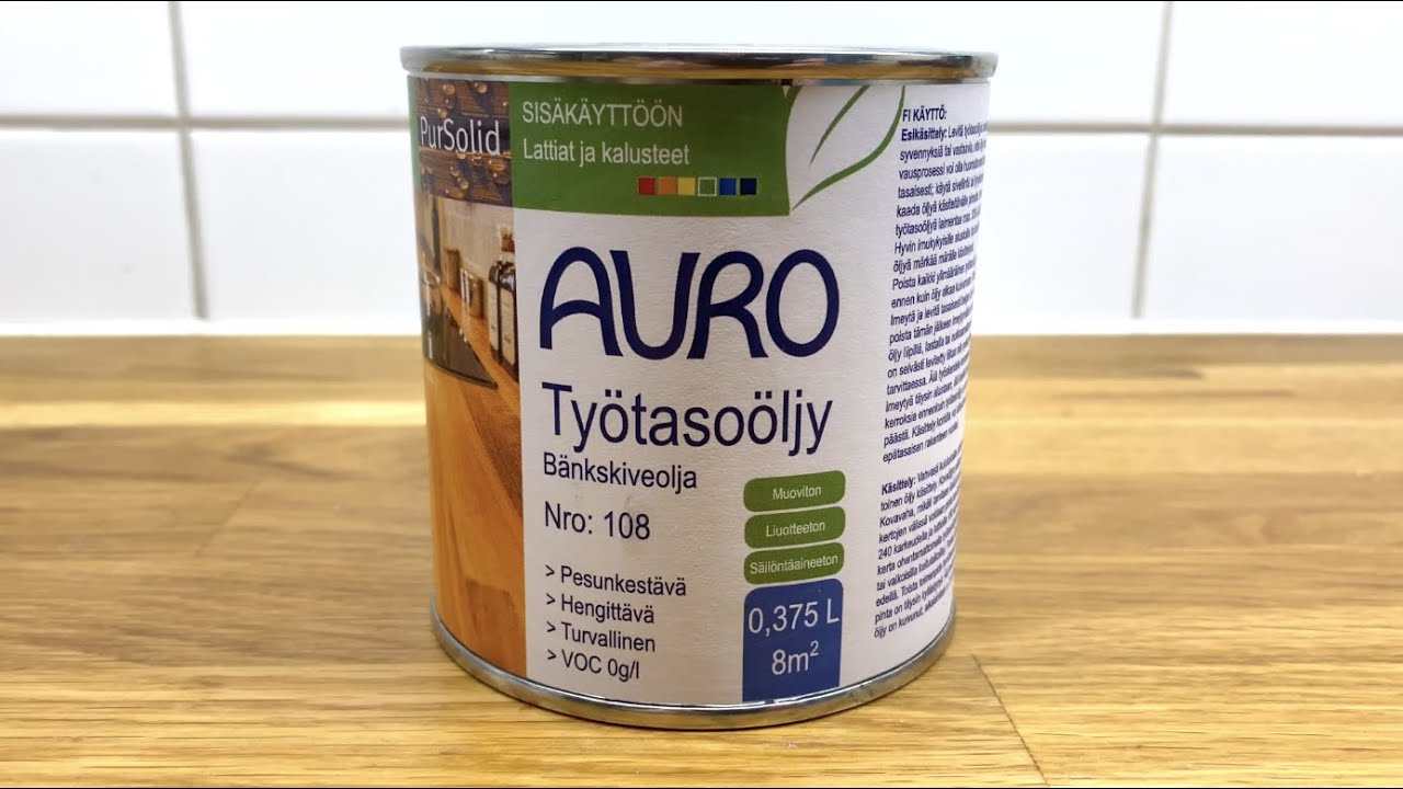 Auro Worktop Oil No. 108 - UNBOXING & REVIEW - YouTube