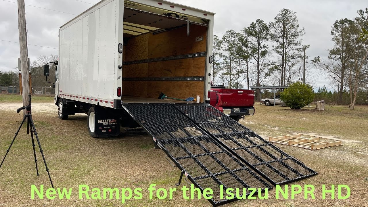 New Ramps installed on Isuzu NPR HD Landscape box truck - YouTube