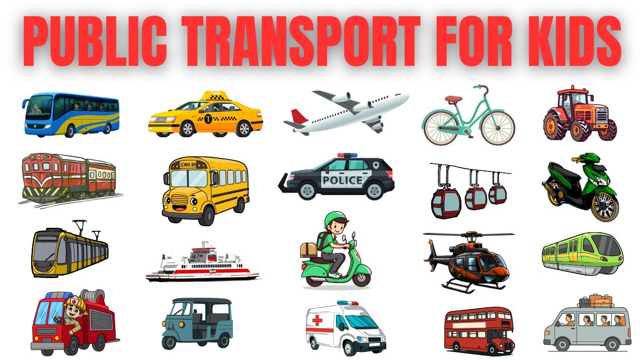 Public Transport for Kids | Fun Facts About Vehicles | Preschool ...