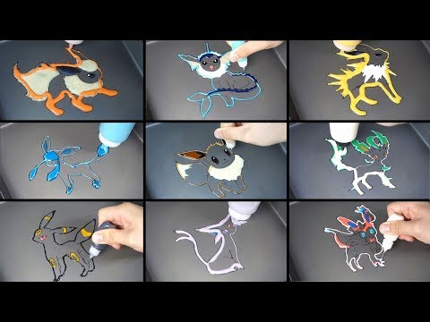 Pokemon All Eevee Evolutions Pancake Art / satisfying Videos