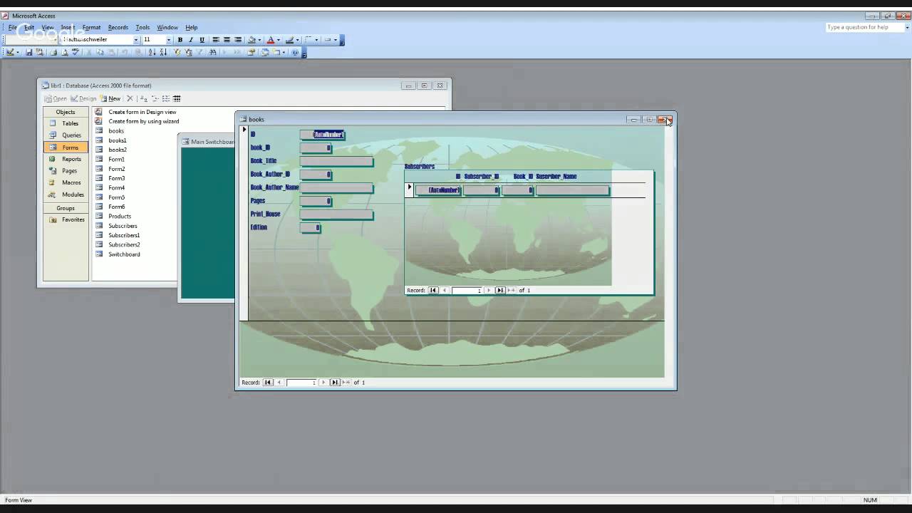 MS Access Switchboard - YouTube