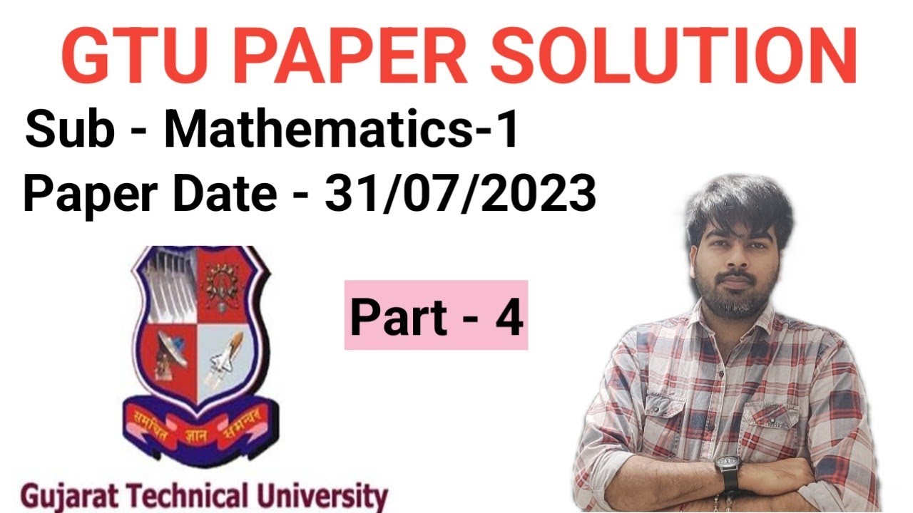 GTU Paper solution | Mathematics -1 GTU paper solution #gtuexam # ...