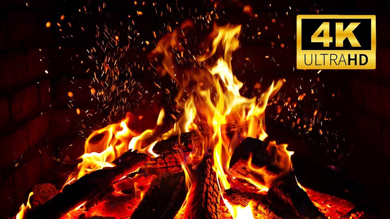 🔥 Cozy Fireplace 4K (12 Hours) — Real Burning Logs & Crackling Fire ...