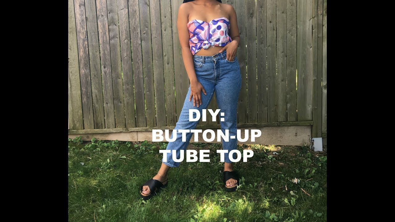 DIY: BUTTON-UP TUBE TOP - YouTube