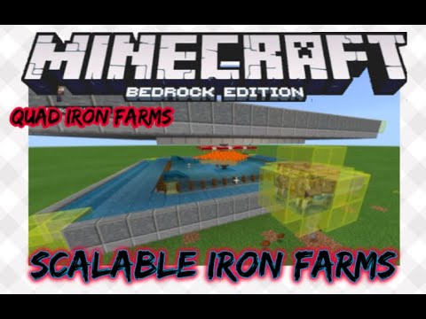 MINECRAFT Bedrock | Quad Iron Farm Tutorial | Scalable - YouTube