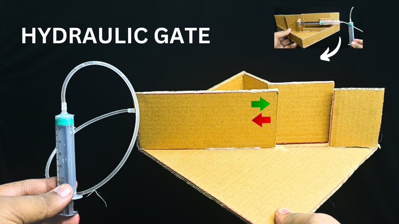Science Projects | Hydraulic Gate Working Model - YouTube