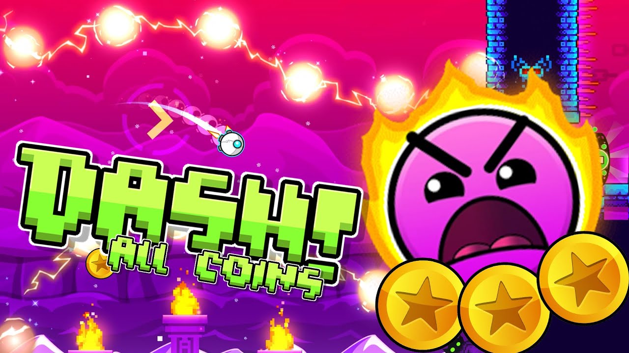 Geometry Dash 2.2 - Dash 100% (All Coins & Guide) - YouTube